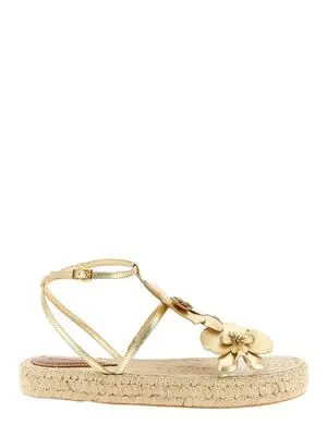 Zimmermann Orchid Ankle-strap Espadrille Sandals - Gold
