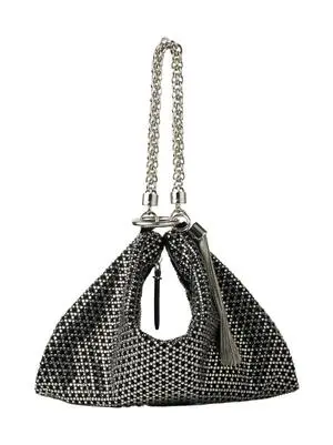 JIMMY CHOO Callie Clutch With Chain Strap - Black