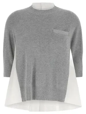 SACAI Sacai Crewneck Pleated Back Shirt Jumper