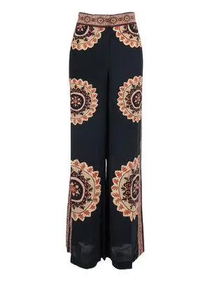Ba&sh Valla Printed Wide-leg Pants - Black