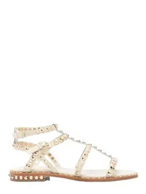 Ash Precious Studded Flat Sandals - Nude