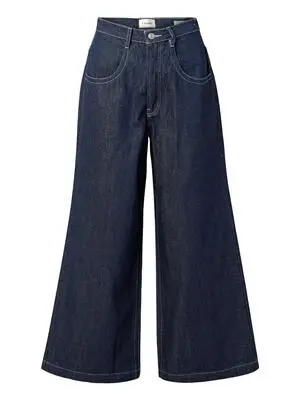 FRAME High-waisted Wide-leg Jeans - Black