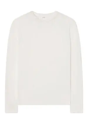 Co Crewneck Long Sleeve In Tton Jersey - Ivory