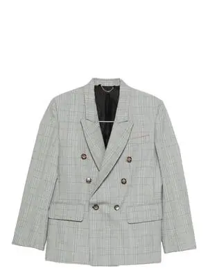 Victoria Beckham Double-breasted Tailored Blazer With Notched Lapel - Gray