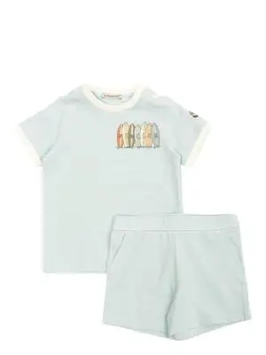 Moncler Printed T-shirt And Shorts Set - Blue