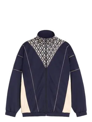 Valentino Garavani Acetate Sweatshirt With Zip And Printed Collar - Blu/burro