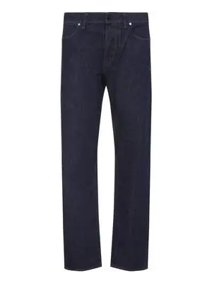 Stone Island Logo Patch Tapered Fit Jeans - Black
