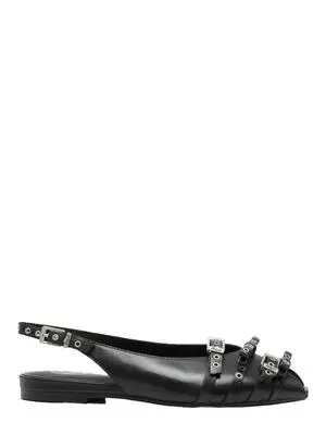 Ash Studded Flat Sandals - Black
