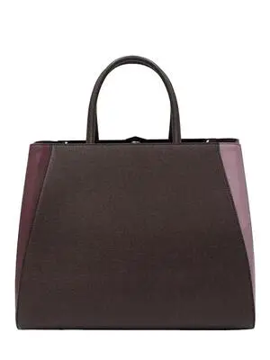 Fendi Color Block Top Handle Handbag - Black