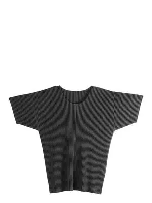 Issey Miyake Homme Plissé Basic Pleated T-shirt - Black
