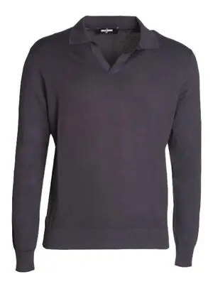 GRAN SASSO Open Collar Knitted Sweater - Black