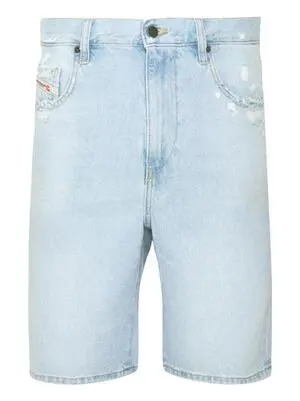 DIESEL® Distressed Denim Bermuda Shorts - Light Blue