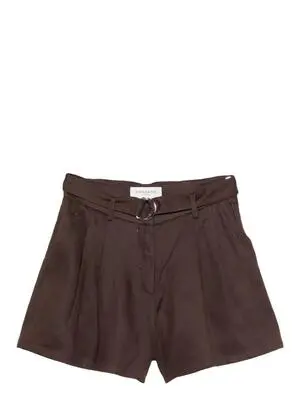 ERMANNO FIRENZE Pleated Belted Shorts - Brown