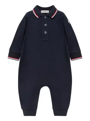 Moncler Logo Patch Long-sleeve Babygrow - Midnight Blue