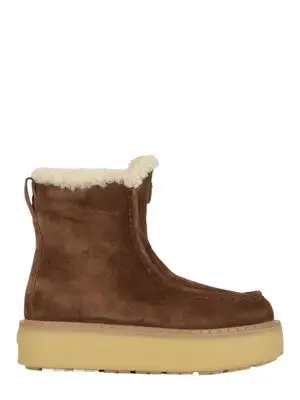 Prada Round-toe Ankle Boots - Cocoa Brown