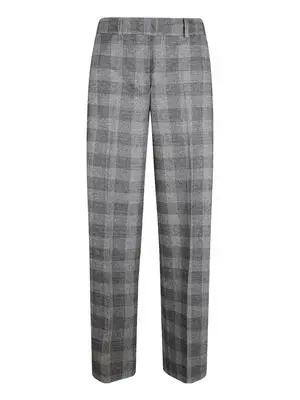 Peserico Checked Trousers - Gray