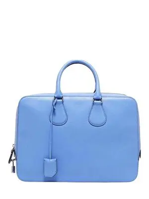Bally Leather Handbag With Logo Detail - Blue