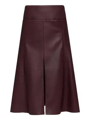 ALAÏA Alaia Leather Slit A-Line Skirt
