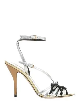 Valentino Garavani Strappy Knot Detailed Sandals - Silver