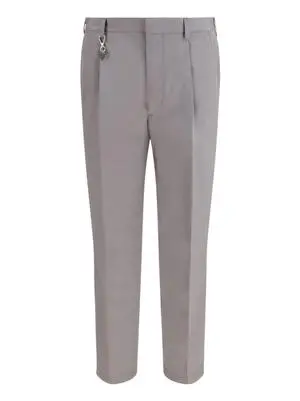 Prada Prada Tailored Trousers With Detachable Pendant Gray