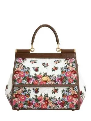 DOLCE & GABBANA Dolce & Gabbana Sicily Medium Embroidered Shoulder Bag