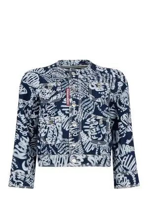 Dsquared2 All-over Print Denim Jacket - Blue