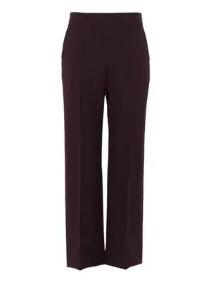 Chloé Press-crease Wool Crêpe Trousers - Dark Purple