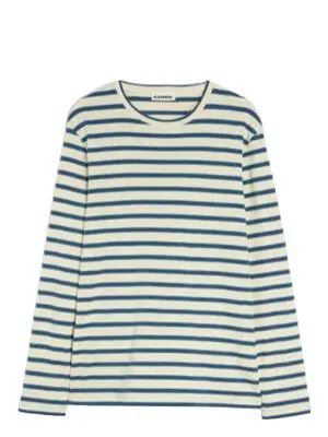 JIL SANDER Striped Crew-neck T-shirt - Cornsilk