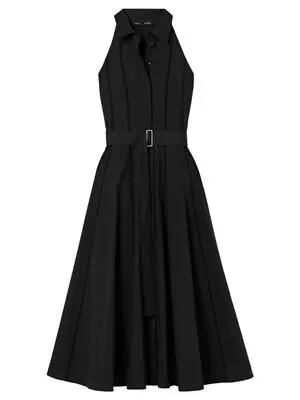 Proenza Schouler Cotton-blend Poplin Shirt Dress With Crochet Trim - Black