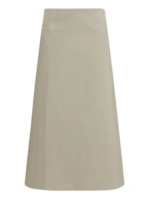 RIER Cotton A-line Skirt With Wrap Design - Nude