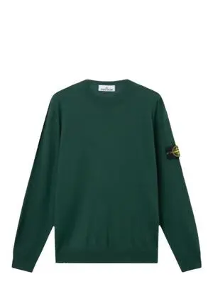 Stone Island Crew Neck Patch Sweater - Juniper
