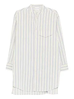 FORTE_FORTE Striped Tunic With Chest Pocket - Sky Blue/ivory