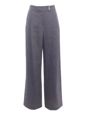 Eleventy Pleated Wide-leg Trousers - Gray