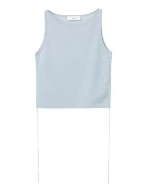 DUNST Sleeveless Knit Top With Drawstring Detail - Softblue