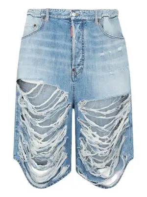 Dsquared2 Distressed Denim Shorts - Blue