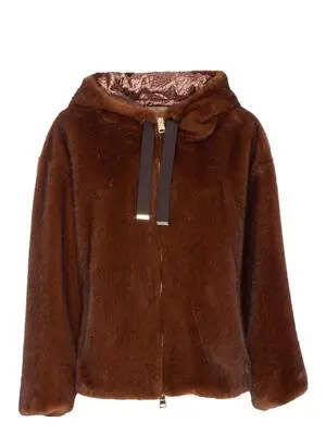 Herno Hooded Long Sleeve Zip-up Coat - Brown