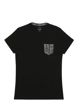 Emporio Armani Round-necked Logo T-shirt - Black