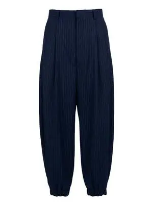 Moschino High-waisted Striped Wide-leg Trousers - Black