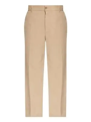 Moncler Logo Patch Straight-leg Trousers - Beige