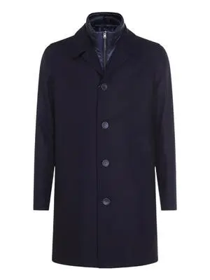 Herno Single-breasted Long Coat - Black