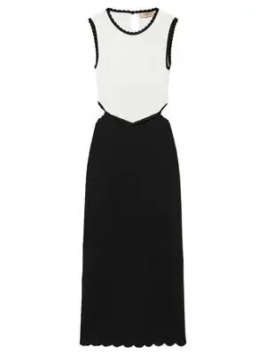 TWINSET Sleeveless Colorblock Dress With Cutout Details - Black