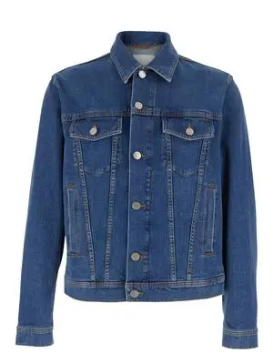 Jacob Cohen Logo Patch Stretch Denim Jacket - Blue