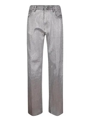 HAIKURE Boyfriend Straight-leg Jeans With Metallic Embellishments - Gray