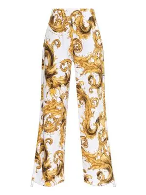 Versace Barocco-printed Straight-leg Pants - Nude