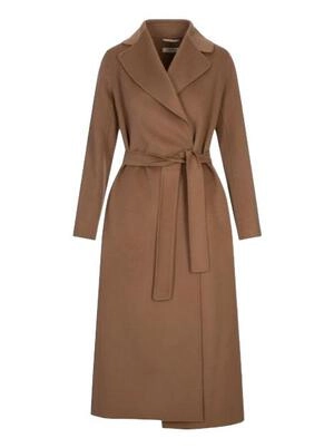 Max Mara Max Mara S Poldo Belted Long-Sleeved Coat Brown