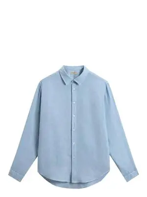 Woolrich Garment-dyed Linen Shirt - Blue