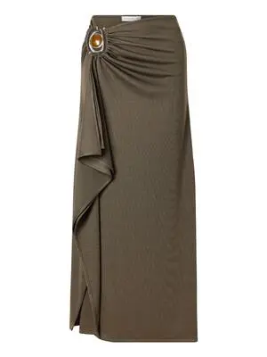Christopher Esber Embellished Cascade Maxi Skirt - Brown