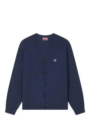 Kenzo V-neck Buttoned Cardigan With Boke Flower Embroidery - Blue