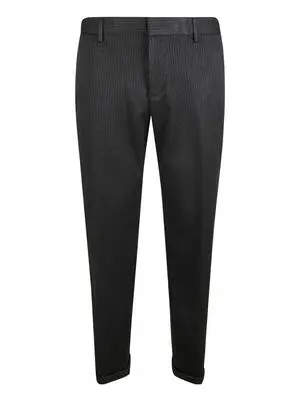 DONDUP Tailored Trousers With Logo Detail - Black