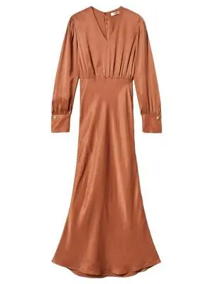 TWINSET Twinset V-Neck Long-Sleeve A-Line Dress With Keyhole Back